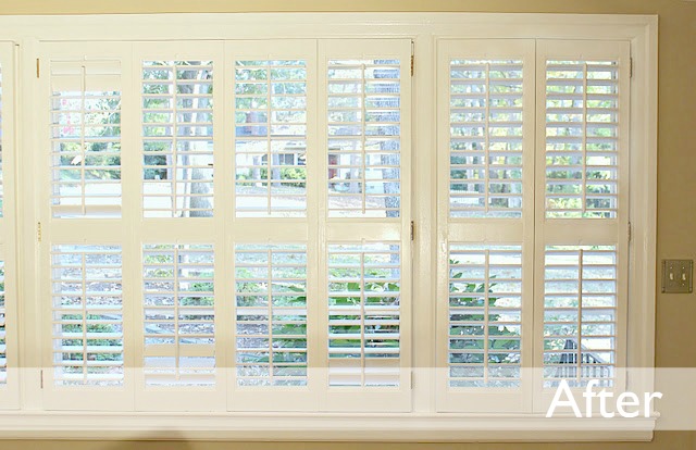 Ten June: Living Room Tweak List: Plantation Shutter Update