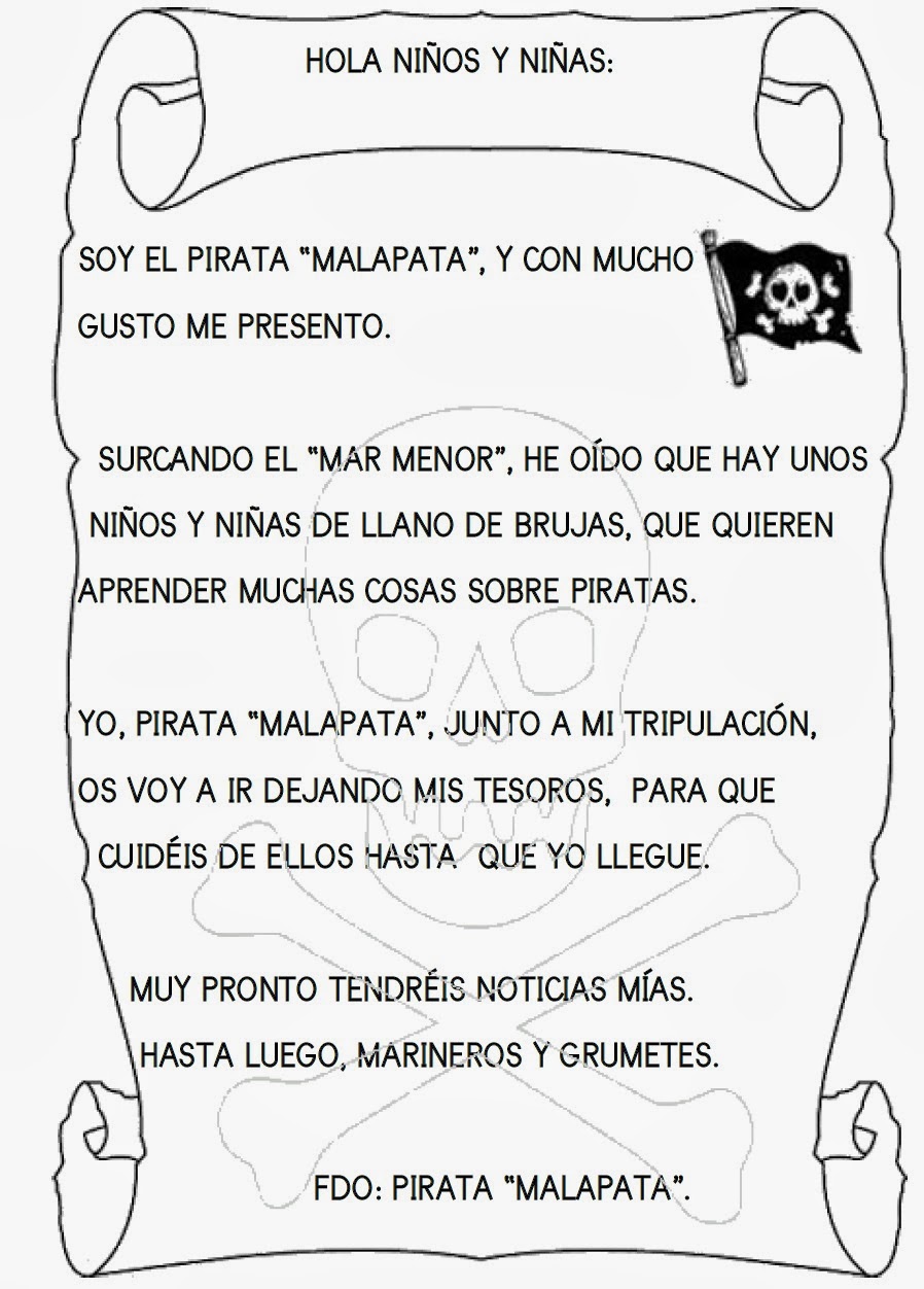 Carta El Pirata Malapata/Letter El Pirata Malapata (Español/Spanish)