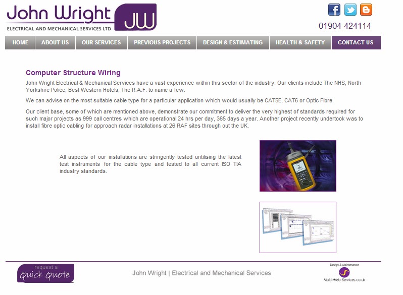 John Wright Electrical & Mechanical Services: December 2013