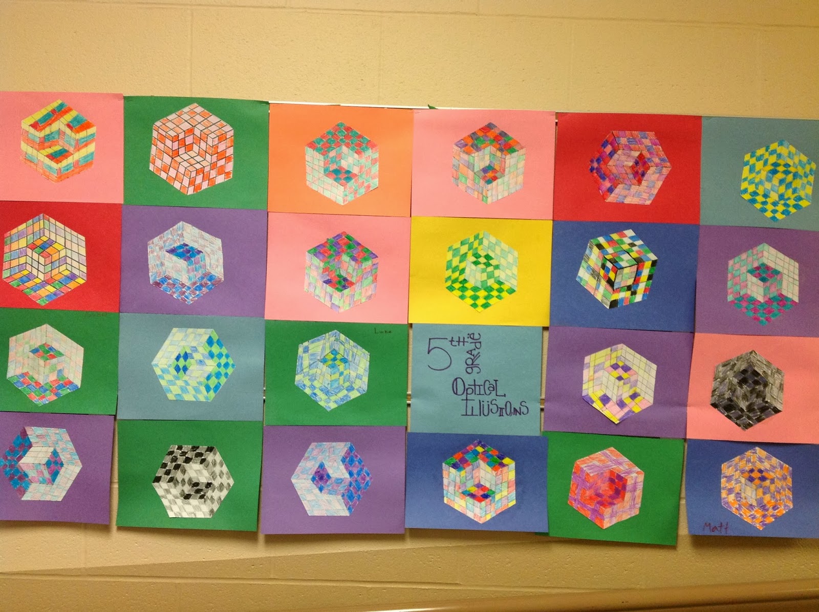 Miss Arty Pants: Optical Illusion Cubes