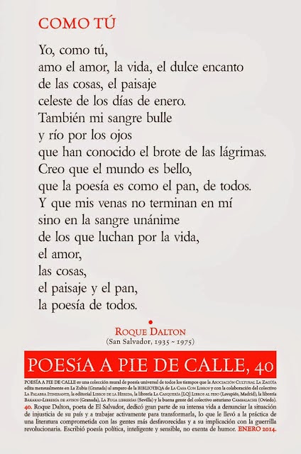 Poesía a Pie de Calle, 40. Un poema de Roque Dalton