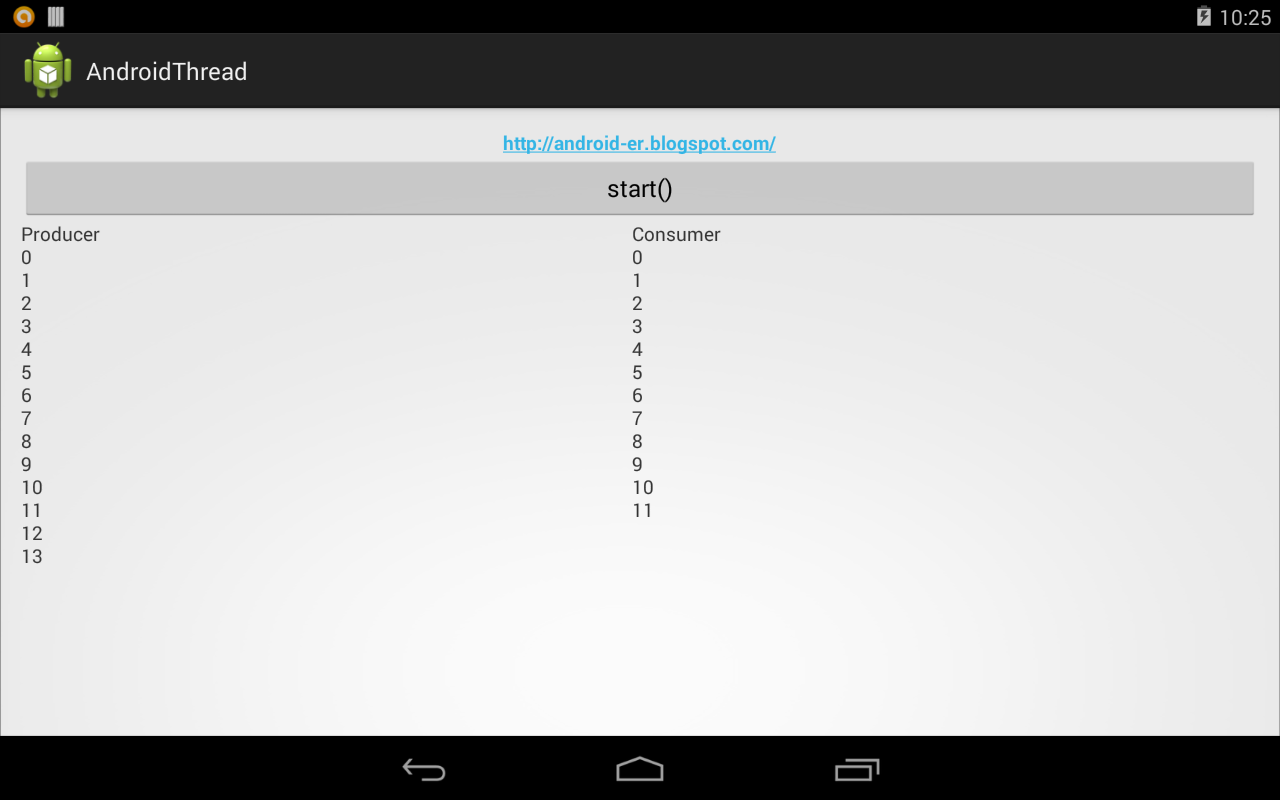 Android-er: Solve Producer–consumer problem with wait() and notifyAll() Android-er: Solve Producer–consumer problem with wait() and notifyAll()
