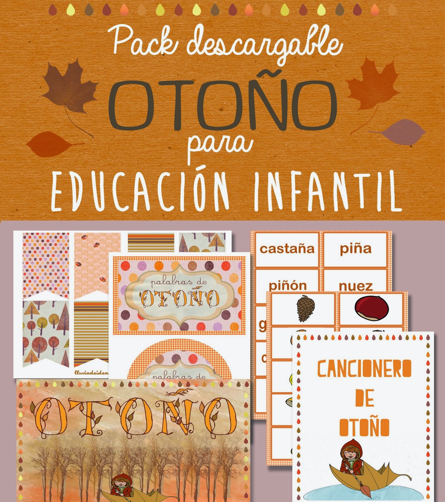 Descargables: Pack de otoño con materiales y recursos - LLUVIA DE IDEAS