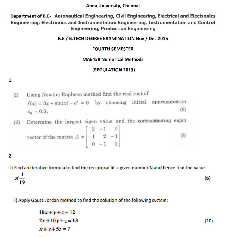 MA6459 Numerical Methods Nov Dec 2015 Important Questions University ma6459-numerical-methods-nov-dec-2015-important-questions-university