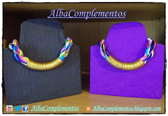 Alba Complementos : collares de hilo con cadena y alambre hechos a mano