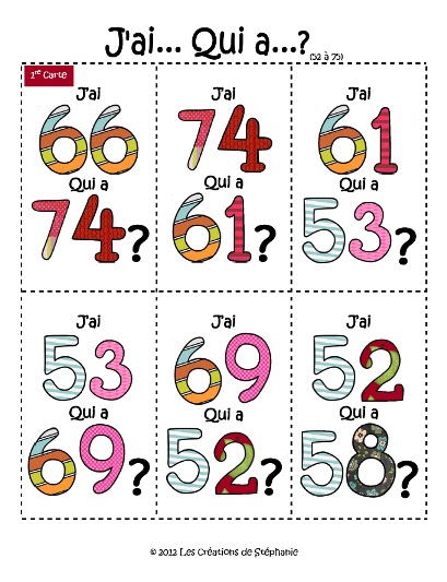 Les créations de Stéphanie: J'ai... Qui a... ? : 2 autres versions