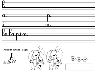 Maternelle: J'écris en cursives : le lapin