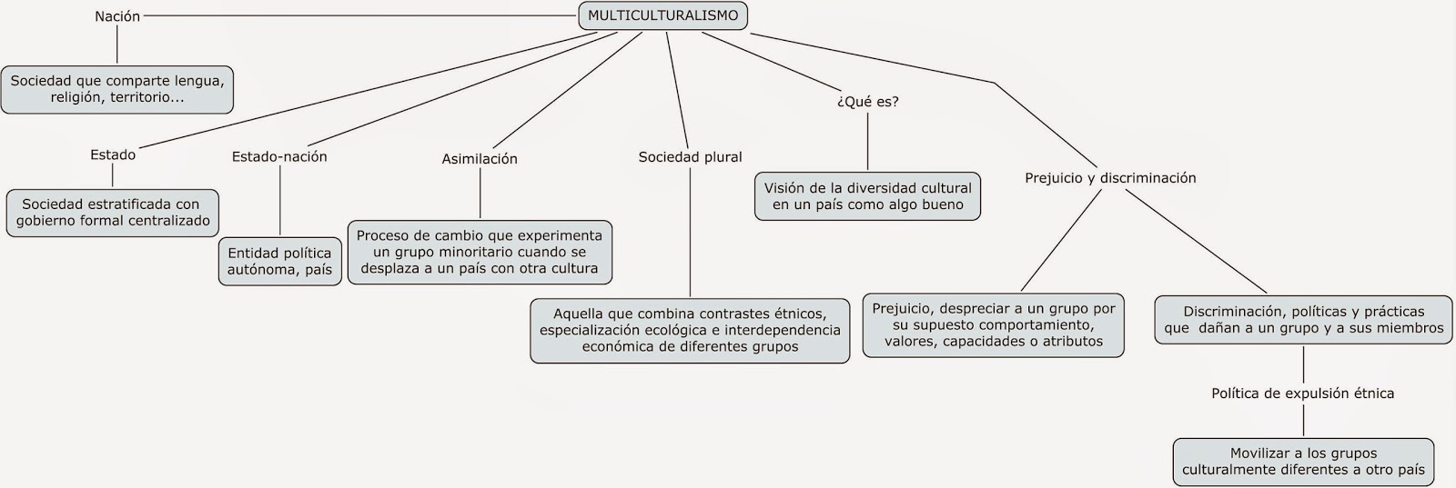 Alejandro Aguirre diversidad: Mapa conceptual multiculturalismo