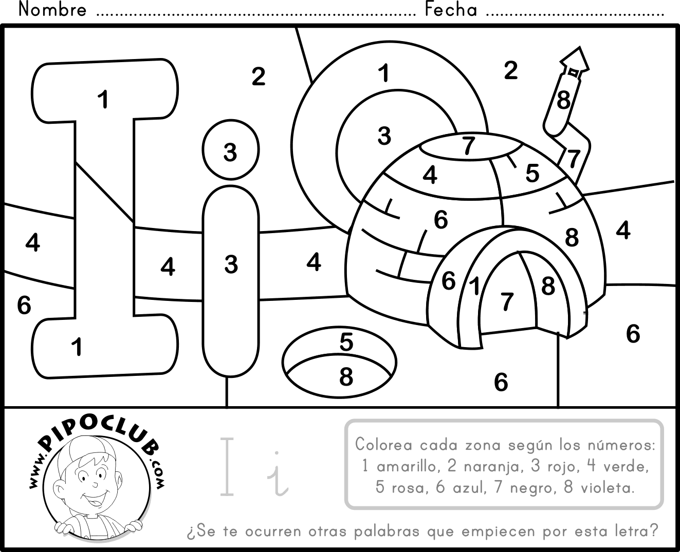 ACTIVIDADES CON LA LETRA I - Imagui