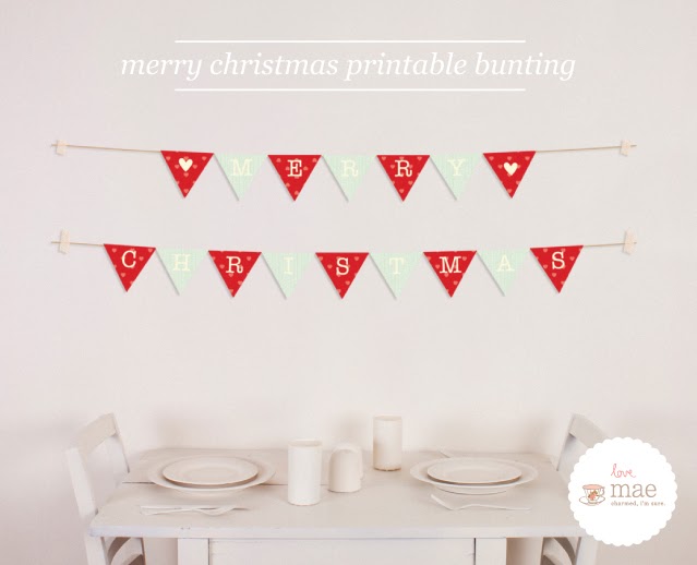 Christmas Freebies Part 4: Christmas Printable Bunting | Love Mae Blog