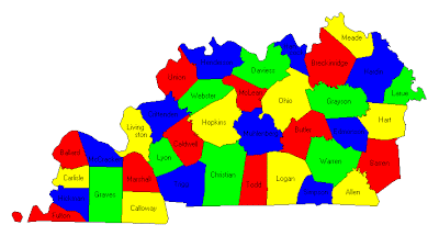 Kentucky County Map Region | County Map Regional City