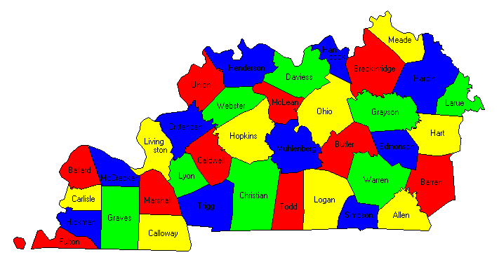 Kentucky County Map Region | County Map Regional City