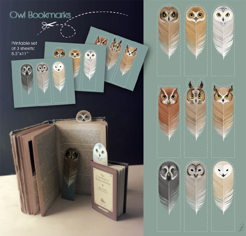 My Owl Barn: Freebie: Owl Bookmarks