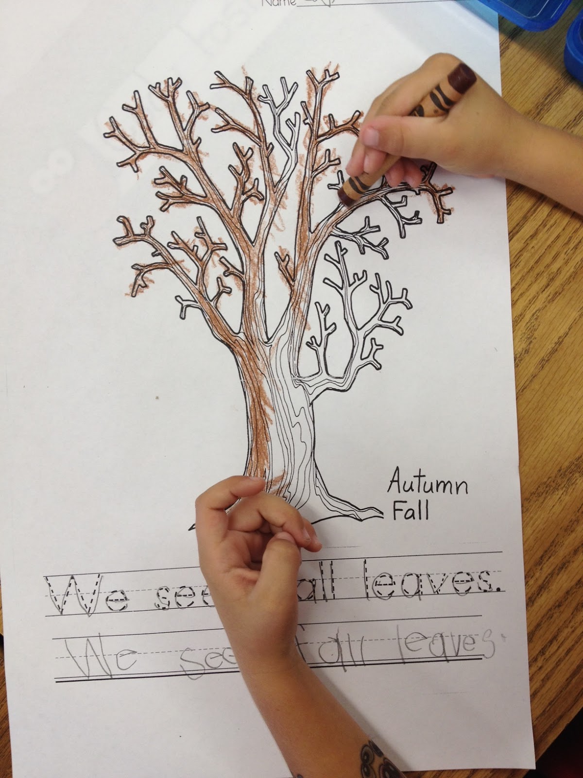 Fall Leaf Craft and Writing - Apples & ABC's