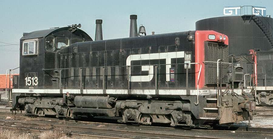 Eddie's Rail Fan Page: Grand Trunk Western Railroad EMD SW 1200 yard switcher # 1513 idling at ...