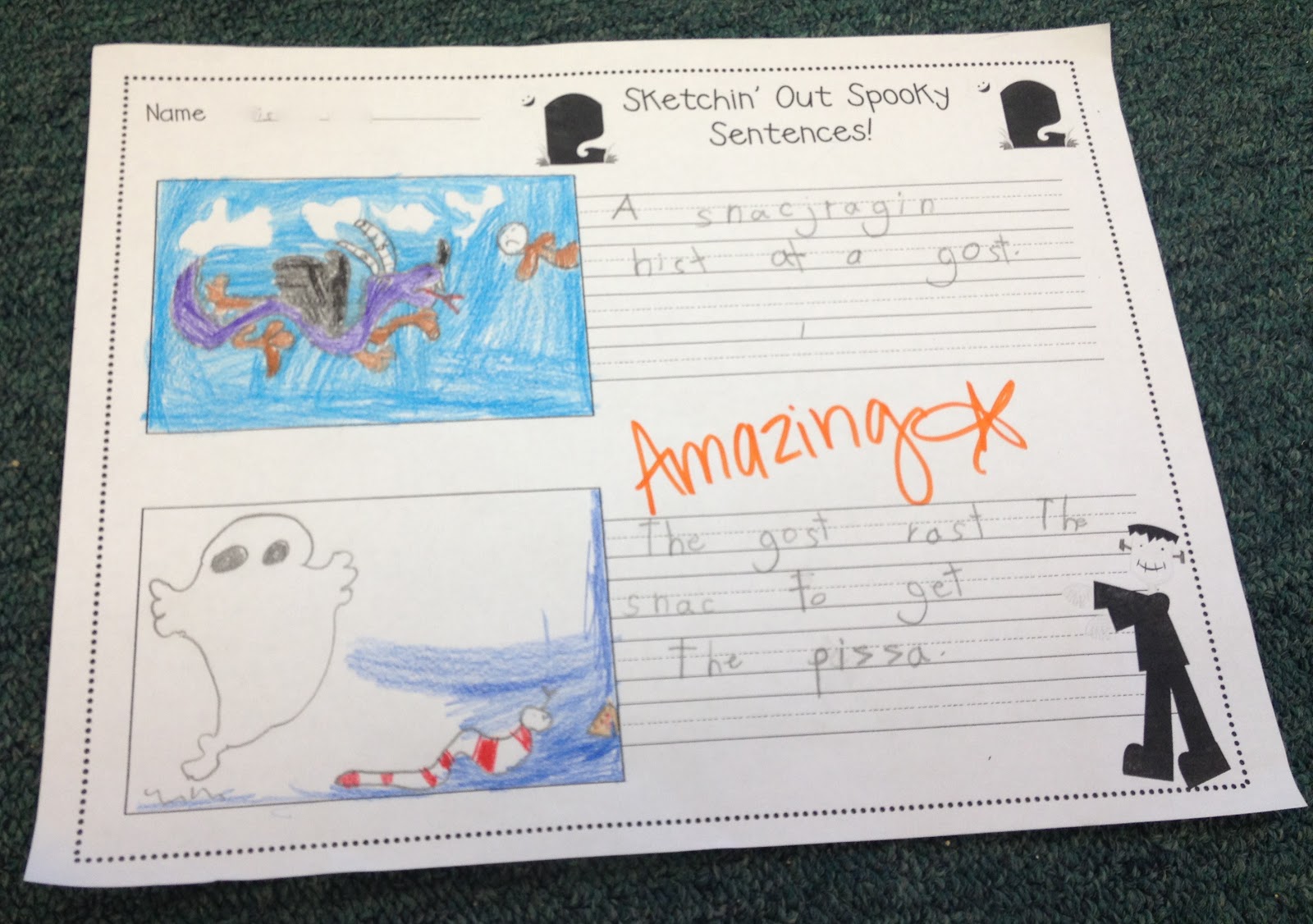 SKETCHIN' OUT SPOOKY SENTENCES - FREEBIE - Teacher Idea Factory