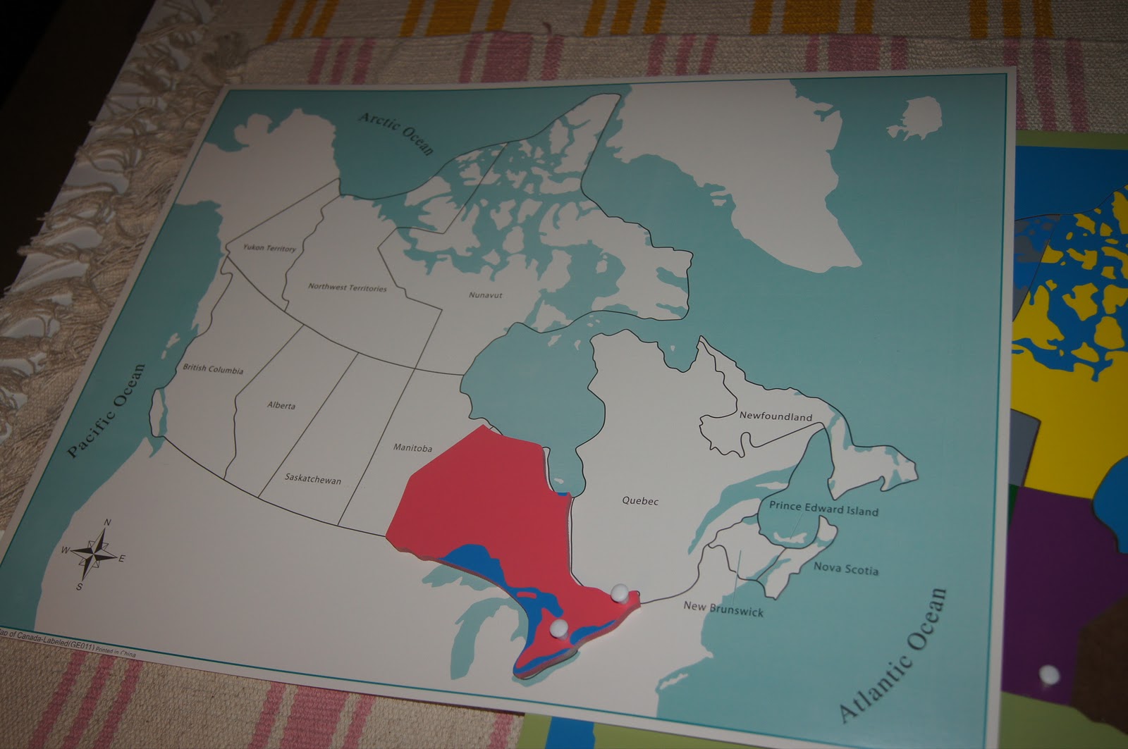 Map Of North America Montessori - United States Map