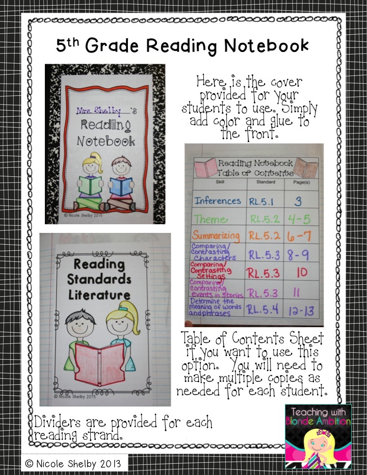 Teaching with Blonde Ambition: 5th Grade Reading Interactive Notebook ...