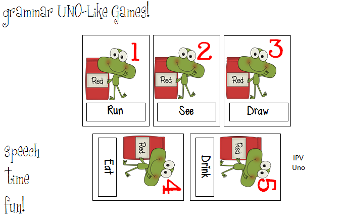 Vocabulary & Grammar Uno-Like Card Games!!! - Speech Time Fun: Speech ...
