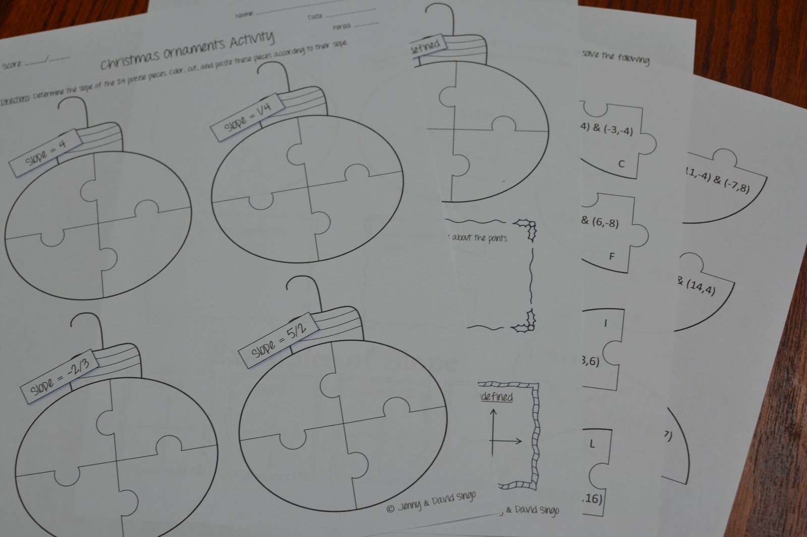 Math in Demand: Christmas Slope Activity