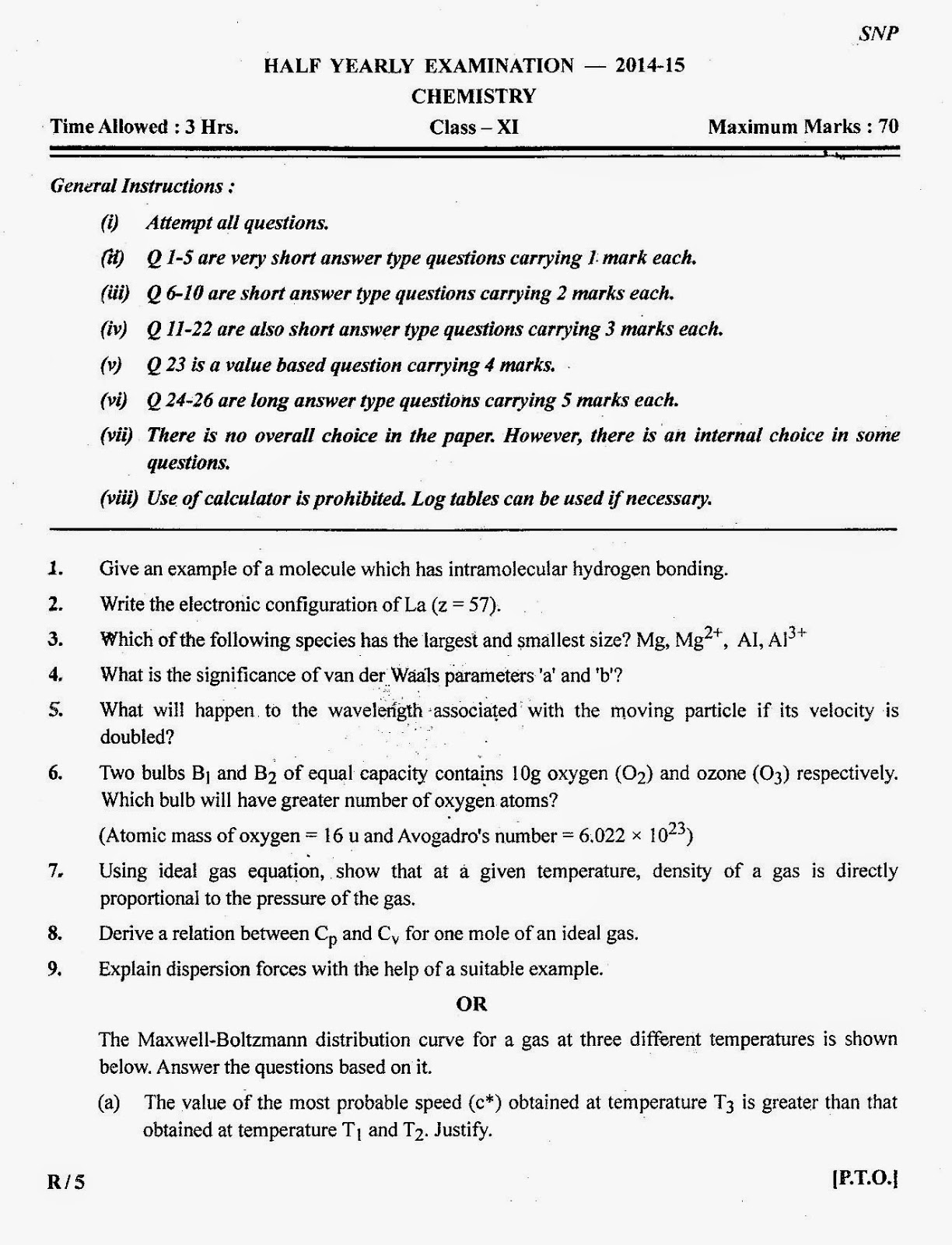 SCIENCE4all Chemistry Class XI Cambridge School First Term Question science4all-chemistry-class-xi-cambridge-school-first-term-question