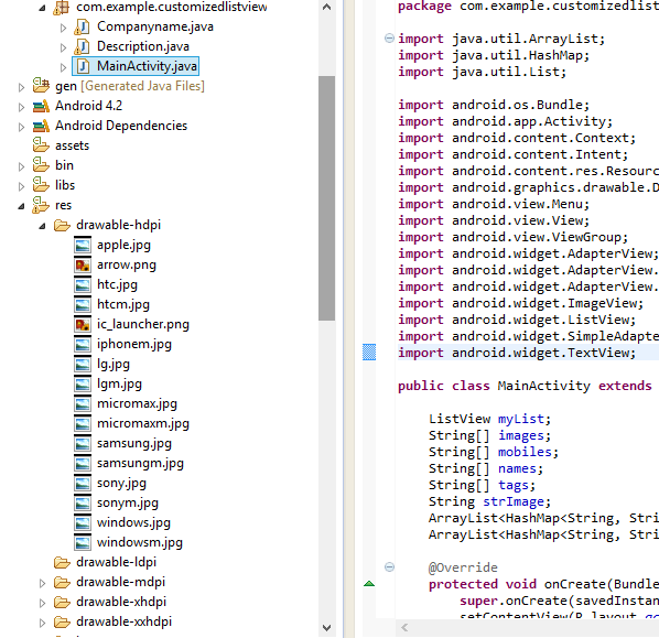 Simple Android Example: Customized ListView Example Simple Android Example: Customized ListView Example