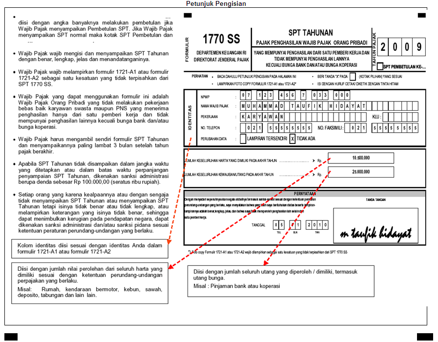 Contoh Pengisian SPT Tahunan PPh Orang Pribadi Tahun Pajak 2012 ... Contoh Pengisian SPT Tahunan PPh Orang Pribadi Tahun Pajak 2012 ...