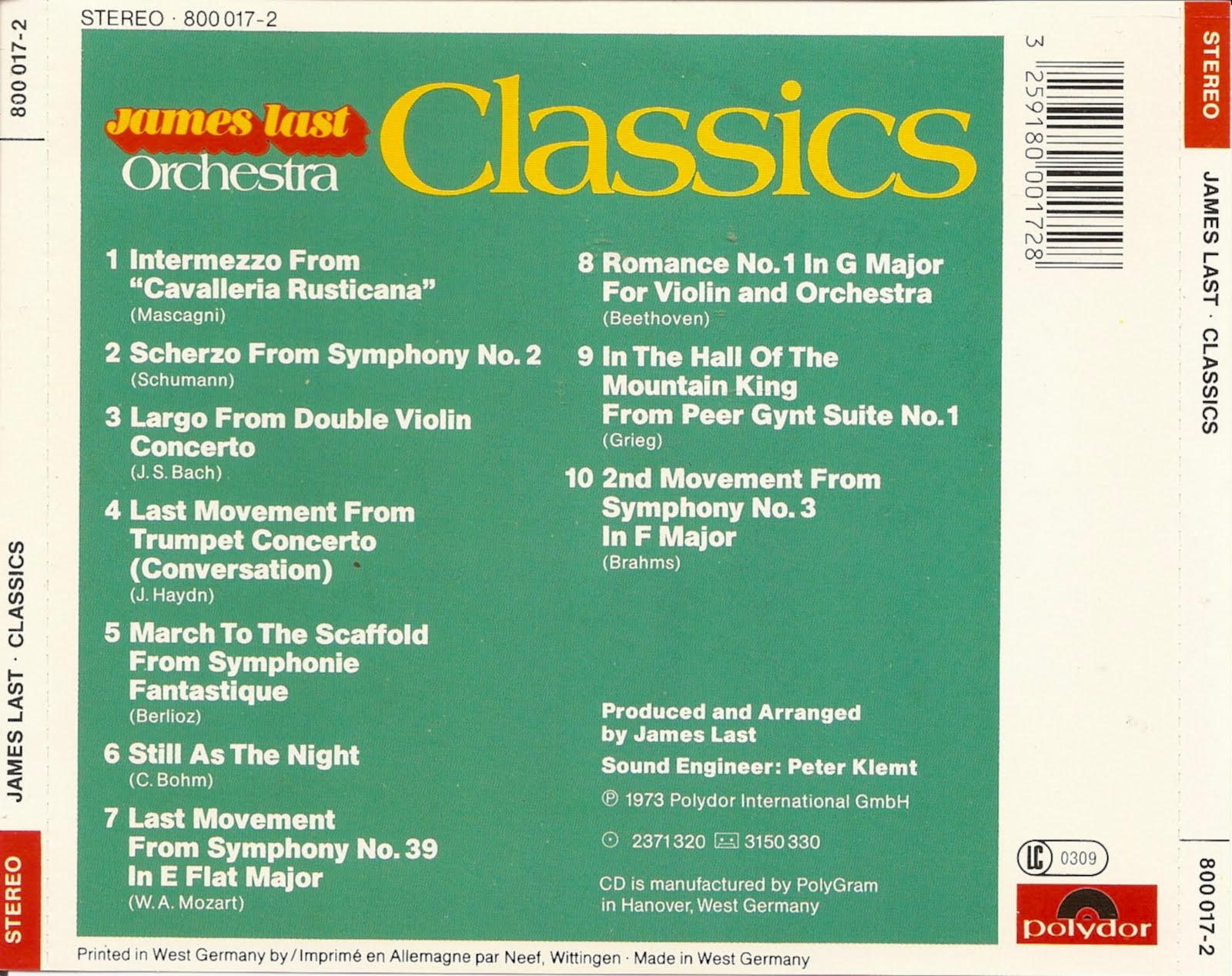 The First Pressing CD Collection: James Last - Classics