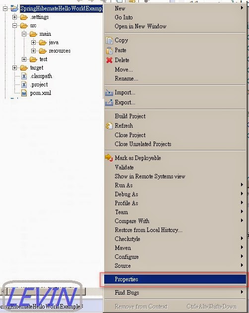 Spring Hibernate Hello World Example 專案 之 XML Mapping 第3版