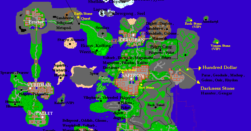 Mega Mito Dicas: Mapa completo de Kanto e Hoen OTPOKEMON