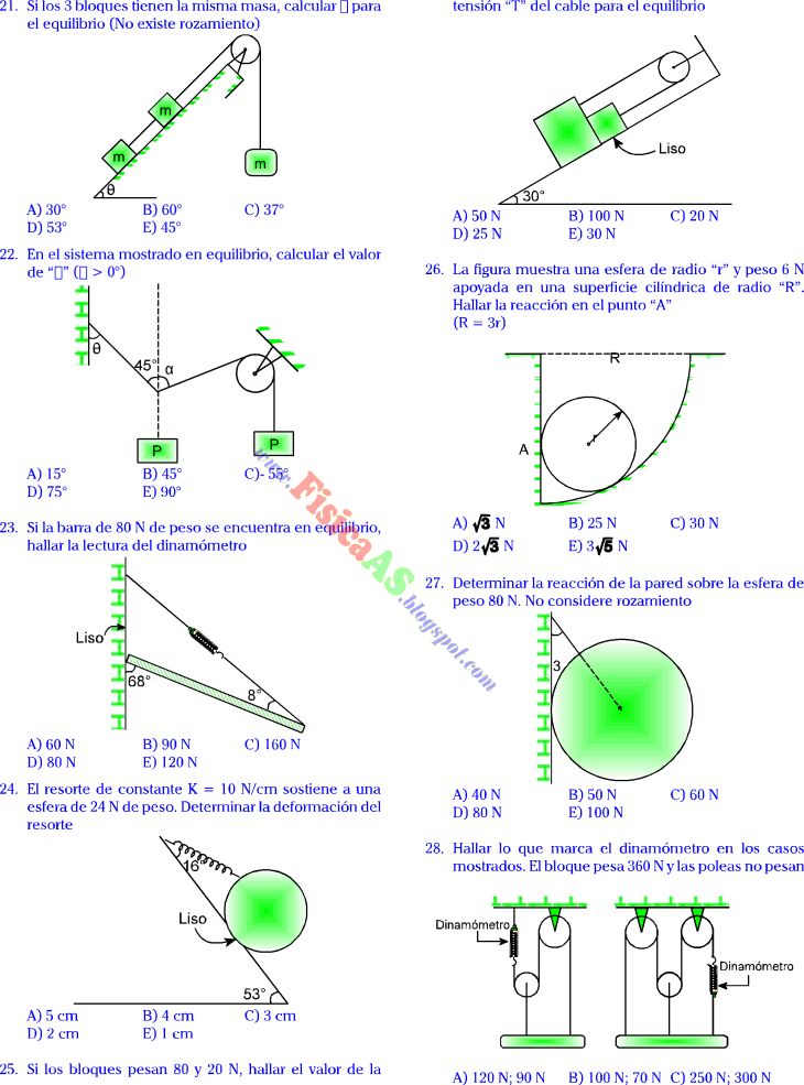 ESTÁTICA PROBLEMAS CON RESPUESTAS GRATIS PDF ~ FISICA PROBLEMAS RESUELTOS