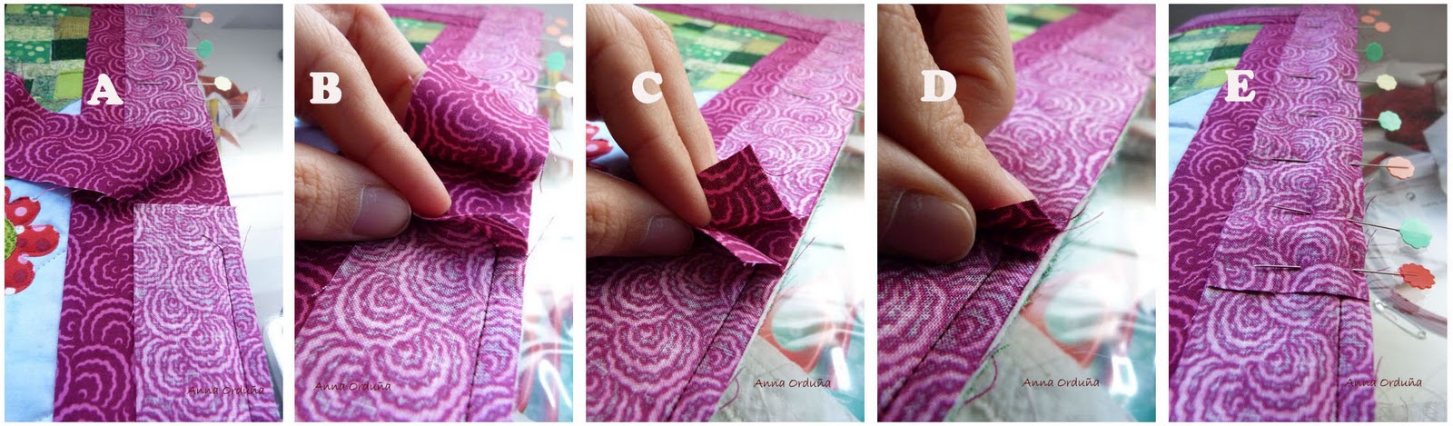 Anna Orduña - Mi Rincón de Patchwork: Tutorial: Bies simple para Quilts rectos