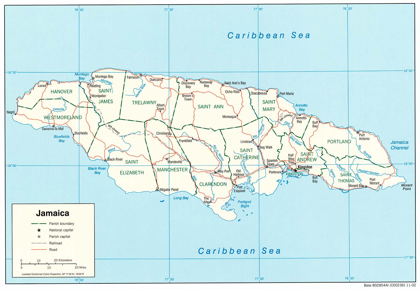 Mapa de Jamaica