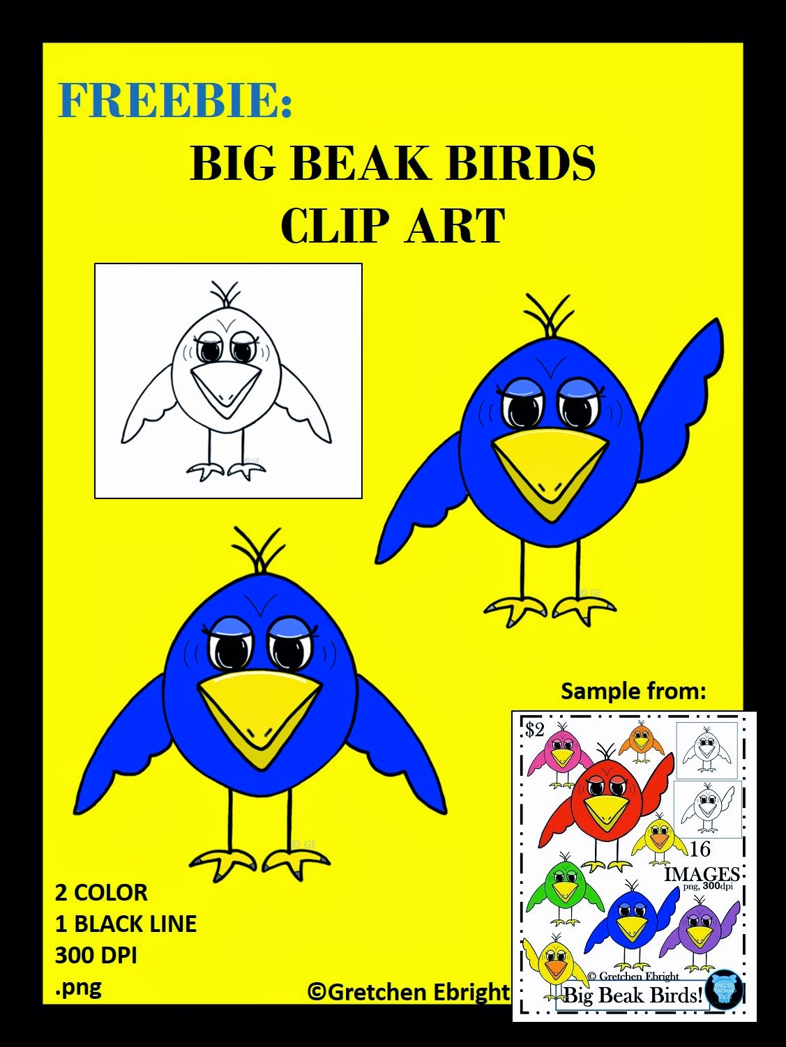The Best of Teacher Entrepreneurs: FREE: 'Big Beak Bird Clip Art Sample'