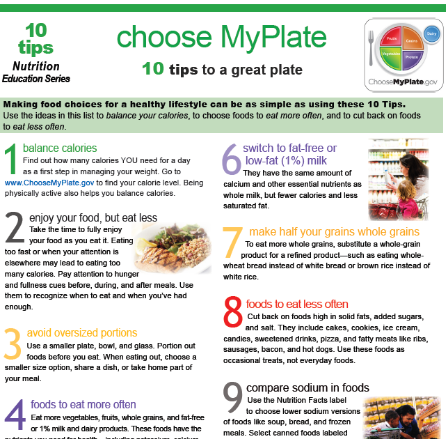 Eat Right Knox: Choose MyPlate: 10 Tips to a Great Plate!
