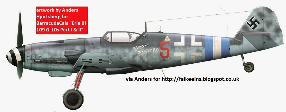 FalkeEins - the Luftwaffe blog: BarracudaCals - Erla-built Bf 109 G-10s, 'Timo' Schenk's 'Red 5 ...