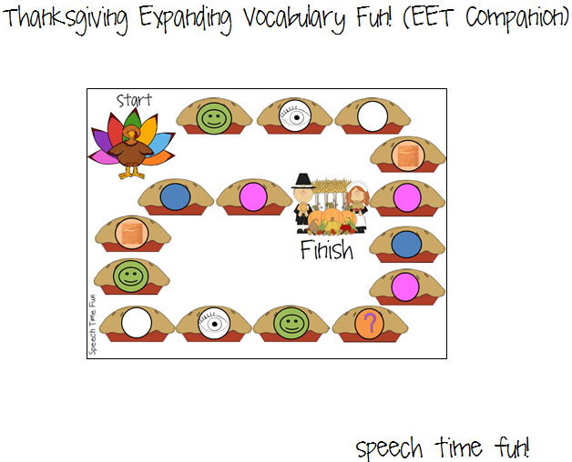 Thanksgiving Expanding Vocabulary Fun! (EET Companion!) - Speech Time ...