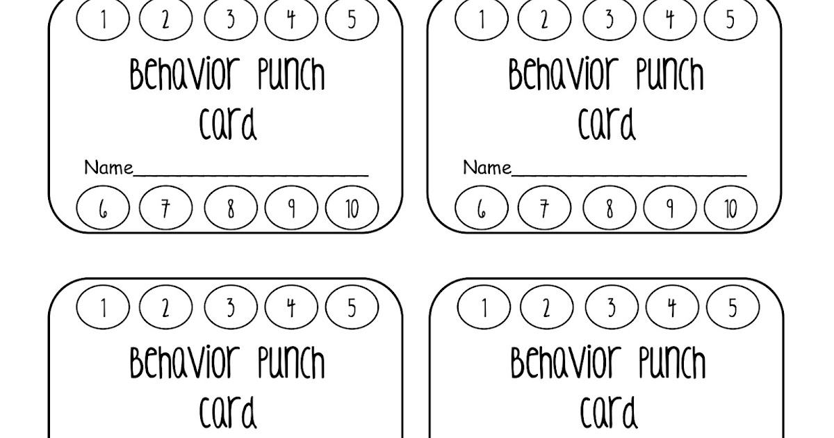 Behavior Punch Cards Editable at Sherry Powers blog