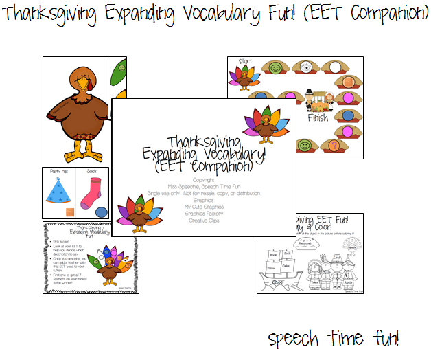 Miss Speechie's Thanksgiving Round-Up - Speech Time Fun: Speech and ...