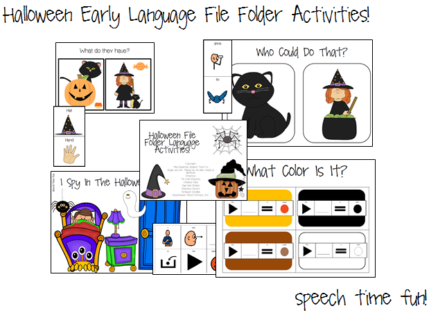 Halloween Early Language File Folder Activities! - Speech Time Fun ...