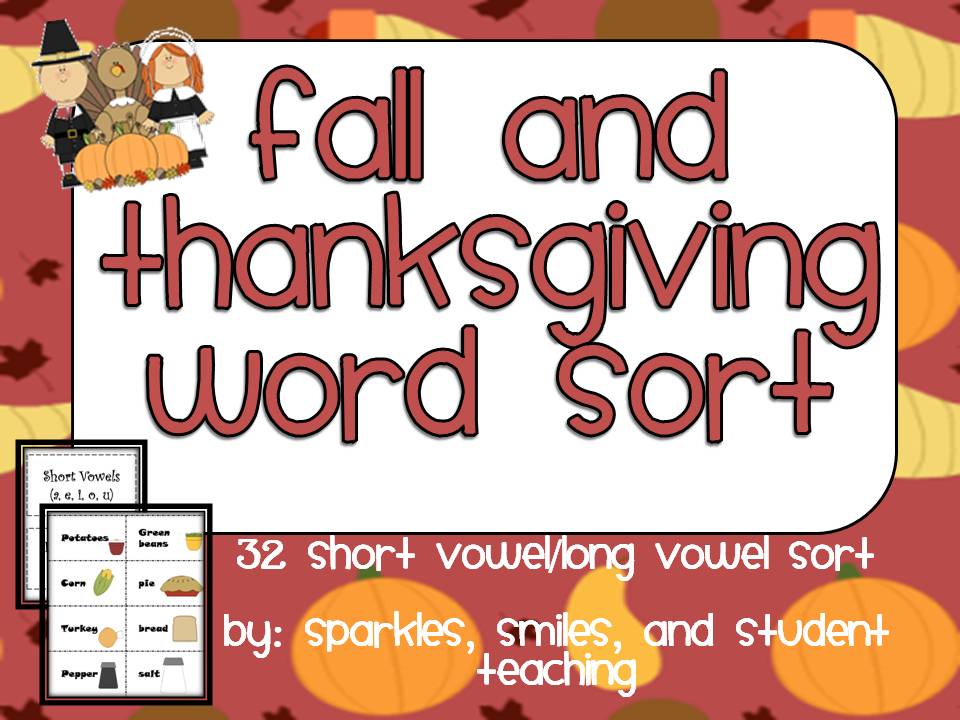 FREEBIE Thanksgiving/Fall Word Sort - SSSTeaching