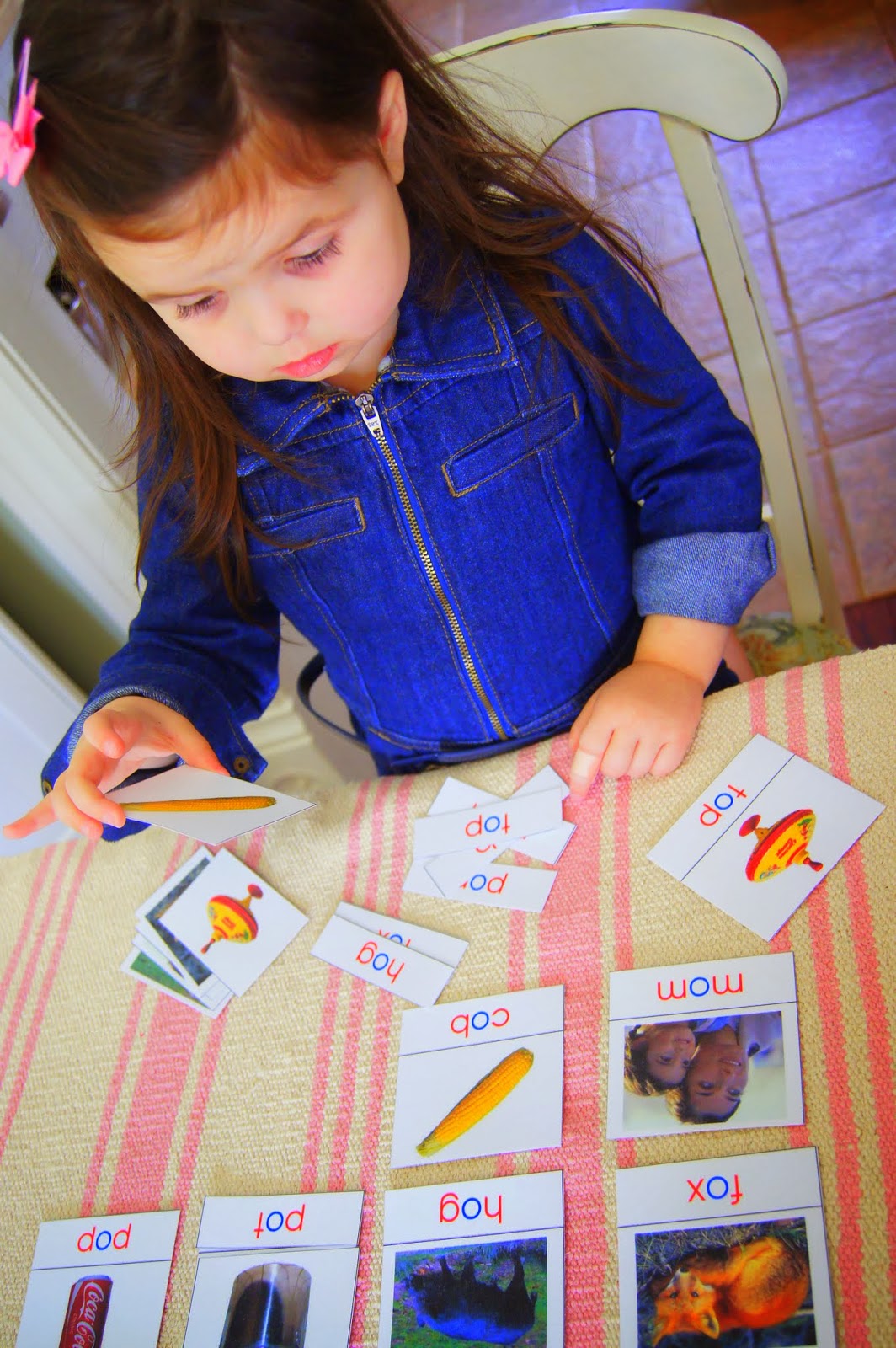 Montessori Pink Series Reading Work - "Making Montessori Ours"