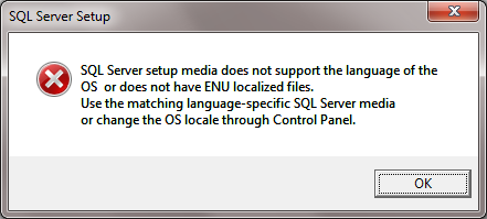 Simon Hart: SQL Server setup does not support the language of the OS or does not have ENU ...
