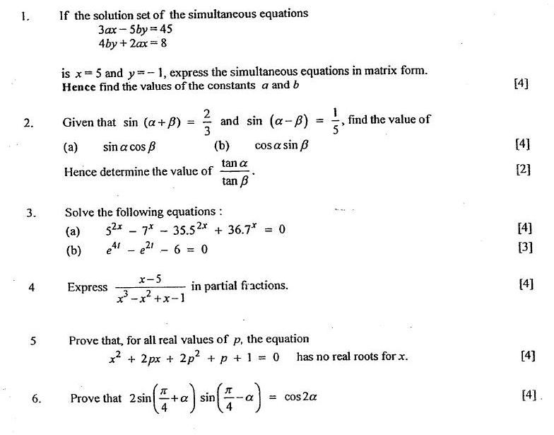 Challenging Simultaneous, Trigonometry, Indices and Surds, Partial ... Challenging Simultaneous, Trigonometry, Indices and Surds, Partial ...