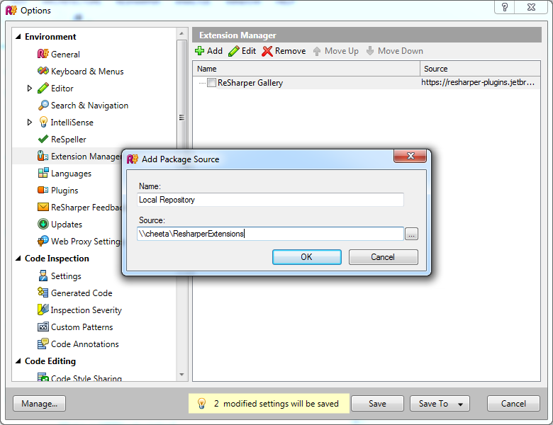 Muhammad Shujaat Siddiqi: Local Repository for Resharper Extensions in an Enterprise