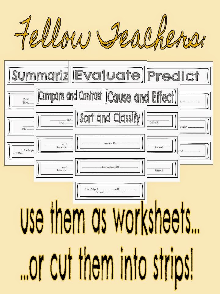 The Best of Teacher Entrepreneurs: Comprehension Sentence Starter Strips