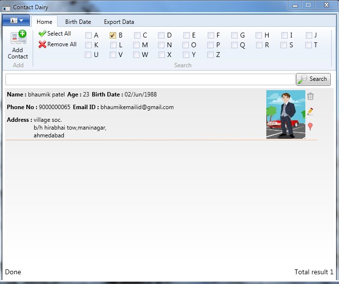 Contact Management System - jQuery 2 DotNet