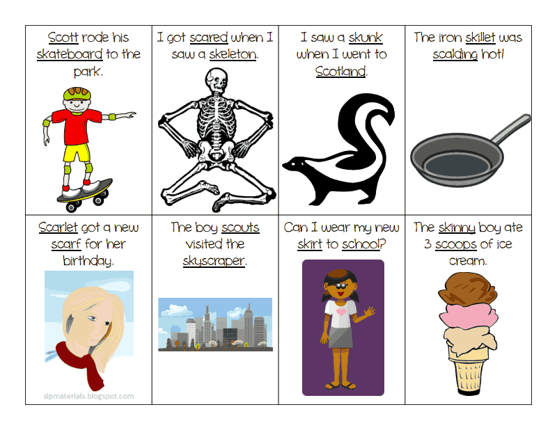 Ms. Lane's SLP Materials: Articulation: S Blends Sentence Flash Cards