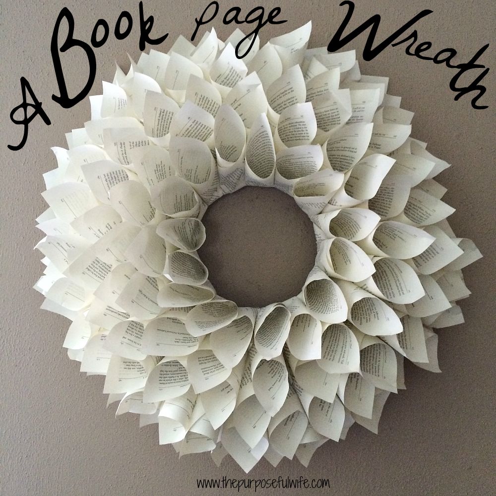 A Book Page Wreath