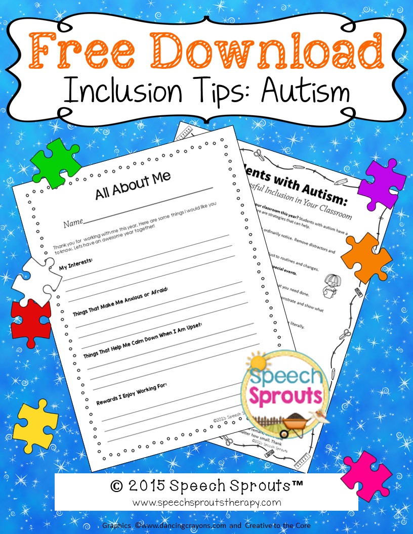Inclusion Tips For Teachers: Autism - Classroom Freebies